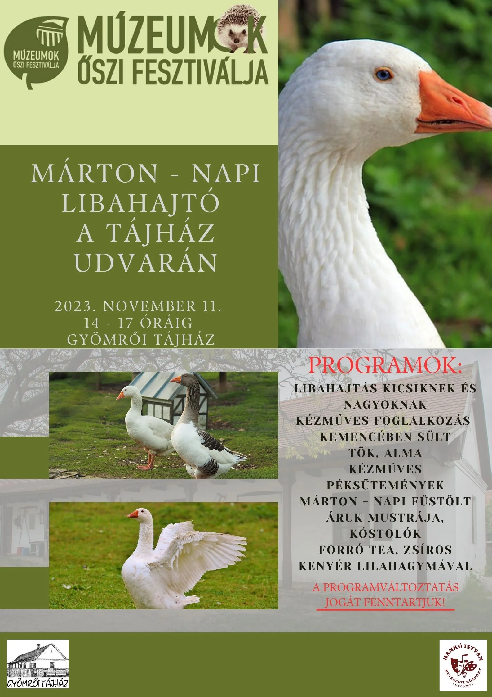 Márton-napi libahajtó a Tájház udvarán